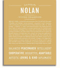 Nolan Personalized Name Meaning Art Prints – Name Stories