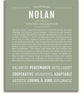 Nolan Personalized Name Meaning Art Prints – Name Stories