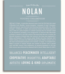 Nolan | Name Art Print – Name Stories