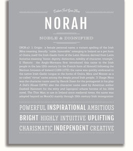 Norah | Name Art Print – Name Stories