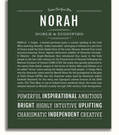 Norah | Name Art Print – Name Stories