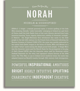 Norah | Name Art Print – Name Stories