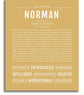 Norman Personalized Name Meaning Art Prints – Name Stories