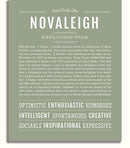 Novaleigh Personalized Name Meaning Art Prints – Name Stories
