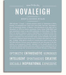 Novaleigh Personalized Name Meaning Art Prints – Name Stories