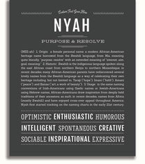 Nyah | Name Art Print – Name Stories