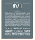 Nyah | Name Art Print – Name Stories