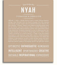Nyah | Name Art Print – Name Stories