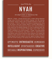 Nyah | Name Art Print – Name Stories