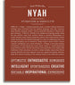 Nyah Personalized Name Meaning Art Prints – Name Stories