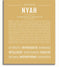 Nyah Personalized Name Meaning Art Prints – Name Stories