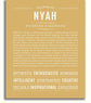 Nyah Personalized Name Meaning Art Prints – Name Stories