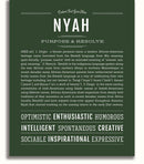 Nyah Personalized Name Meaning Art Prints – Name Stories
