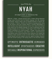 Nyah | Name Art Print – Name Stories