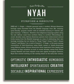 Nyah | Name Art Print – Name Stories