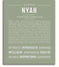 Nyah Personalized Name Meaning Art Prints – Name Stories