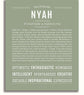 Nyah | Name Art Print – Name Stories