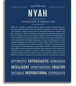 Nyah | Name Art Print – Name Stories