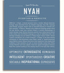 Nyah | Name Art Print – Name Stories