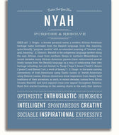 Nyah | Name Art Print – Name Stories