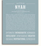 Nyah | Name Art Print – Name Stories