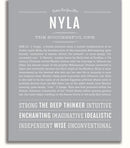 Nyla Personalized Name Meaning Art Prints – Name Stories
