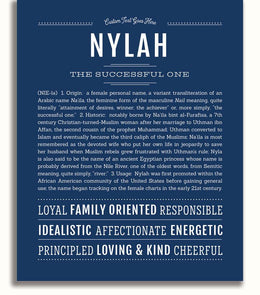 Nylah | Name Art Print – Name Stories