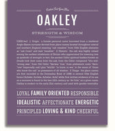 Oakley (female) | Name Art Print – Name Stories