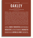 Oakley Personalized Name Meaning Art Prints – Name Stories