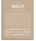 Oakley Personalized Name Meaning Art Prints – Name Stories