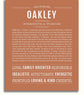 Oakley Personalized Name Meaning Art Prints – Name Stories