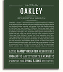 Oakley Personalized Name Meaning Art Prints – Name Stories