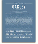 Oakley Personalized Name Meaning Art Prints – Name Stories