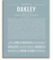 Oakley Personalized Name Meaning Art Prints – Name Stories
