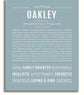 Oakley Personalized Name Meaning Art Prints – Name Stories
