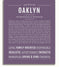 Oaklyn Personalized Name Meaning Art Prints – Name Stories