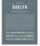 Oaklyn Personalized Name Meaning Art Prints – Name Stories