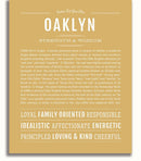 Oaklyn | Name Art Print – Name Stories