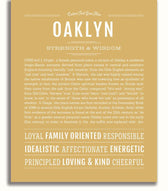 Oaklyn | Name Art Print – Name Stories