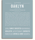 Oaklyn | Name Art Print – Name Stories