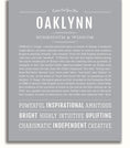 Oaklynn | Name Art Print – Name Stories