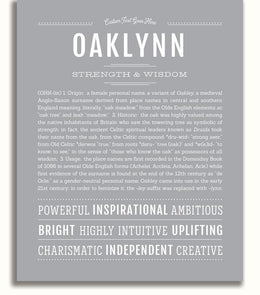 Oaklynn | Name Art Print – Name Stories
