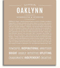 Oaklynn | Name Art Print – Name Stories