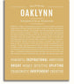 Oaklynn Personalized Name Meaning Art Prints – Name Stories