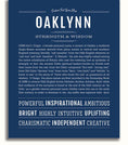 Oaklynn Personalized Name Meaning Art Prints – Name Stories