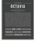 Octavia Personalized Name Meaning Art Prints – Name Stories