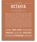 Octavia Personalized Name Meaning Art Prints – Name Stories