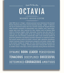 Octavia Personalized Name Meaning Art Prints – Name Stories