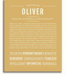 Oliver Personalized Name Meaning Art Prints – Name Stories
