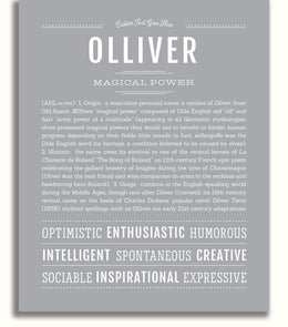 Olliver | Name Art Print – Name Stories